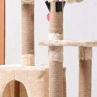 China Wall Mounted Cat Scratching Post with Multi-Level Platforms - 154cm Height, 24kg Weight, Solid Wood Construction for sale