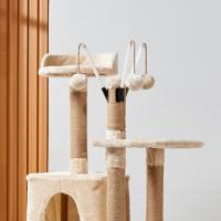 China Wall Mounted Cat Scratching Post with Multi-Level Platforms - 154cm Height, 24kg Weight, Solid Wood Construction for sale