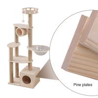 China Custom Sizes Wooden Cat Tree with Sisal Scratcher Houses 60x60x200cm for sale