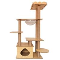 China Custom Sizes Wooden Cat Tree with Sisal Scratcher Houses 60x60x200cm for sale