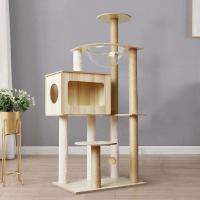 China Custom Sizes Wooden Cat Tree with Sisal Scratcher Houses 60x60x200cm for sale