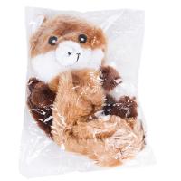 China Plush Squeaky Dog Chew Toy 46cm Molar Teeth Cleaning Puppy Toy Brown for sale