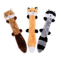 China Plush Squeaky Dog Chew Toy 46cm Molar Teeth Cleaning Puppy Toy Brown for sale