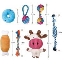 China Interactive Sound Plush Toy Set Silicone Cotton Rope Pet Toys for Cats Dogs 12 Styles for sale