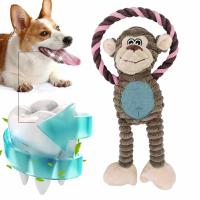 China Monkey Shape Indestructible Plush Dog Toy 33cm Cotton Rope for Heavy Chewers for sale