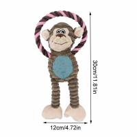 China Monkey Shape Indestructible Plush Dog Toy 33cm Cotton Rope for Heavy Chewers for sale