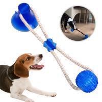 China Pet Dog Self Play Tug Pull Force Vent Durable Strong Teeth Cleaning Suction Cup TPR for sale