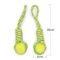 China Plush Interactive Pet Toy Ball with Rope Teeth Cleaning 35cm for Dogs Cats for sale