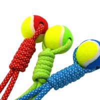 China Plush Interactive Pet Toy Ball with Rope Teeth Cleaning 35cm for Dogs Cats for sale