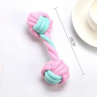 China Interactive TPR Rope Dog Chew Toy Pink Dental Cleaning Teeth 30cm for sale