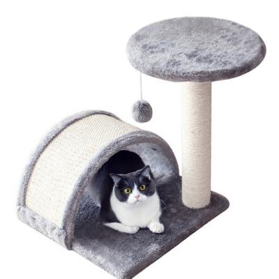 China Customizable Cat Tree with Sisal Scratching Posts Wood Flower Design for Indoor Cats for sale
