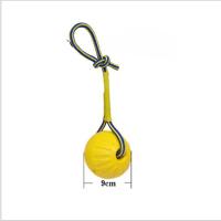 China Interactive EVA Indestructible Tennis Ball Float Dog Toy 7cm 9cm Durable Rubber Rope for sale
