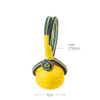 China Interactive EVA Indestructible Tennis Ball Float Dog Toy 7cm 9cm Durable Rubber Rope for sale