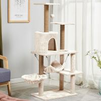 China 38x55x130cm Multilayer Cat Tree Tower for Large Cats 49 Inch Tall Black Climbing House for sale