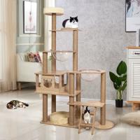 China 4 Seasons Tree Cat Playhouse Sisal Scratching Post Wooden Activity Center for Indoor Cats for sale