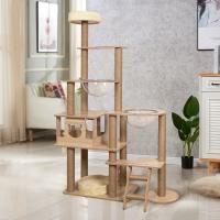 China 4 Seasons Tree Cat Playhouse Sisal Scratching Post Wooden Activity Center for Indoor Cats for sale