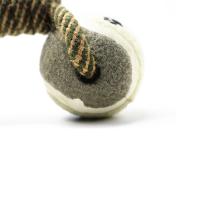 China Cotton Rope Dog Chew Toy with Tennis Ball Dumbbells for Medium Large Dogs 25cm for sale