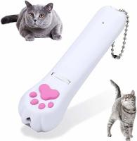 China Sustainable ABS Cat Laser Toy White USB Charging Laser Pointer Cat Toy for sale