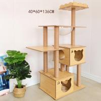 China 4 Seasons Tree Cat Playhouse Sisal Scratching Post Wooden Activity Center for Indoor Cats for sale
