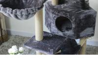 China Wooden Large Cat Scratcher House Tower with Sisal Fabric 37x58x158cm Custom Sizes for sale