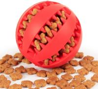 China Natural Rubber Interactive Dog Ball 6cm 7cm Unbreakable Treat Dispensing Pet Chew Toy for sale
