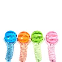 China Natural Rubber Interactive Dog Ball 6cm 7cm Unbreakable Treat Dispensing Pet Chew Toy for sale