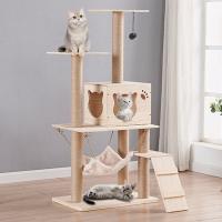 China Advantageous Multifunctional Wooden Cat Climbing Tree with Customizable Design and Scratching Post Tower Platform for sale