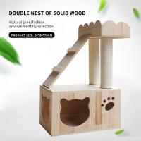 China Advantageous Multifunctional Wooden Cat Climbing Tree with Customizable Design and Scratching Post Tower Platform for sale
