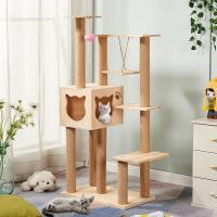China Advantageous Multifunctional Wooden Cat Climbing Tree with Customizable Design and Scratching Post Tower Platform for sale
