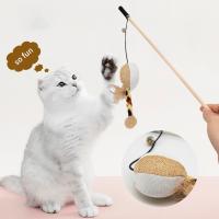 China Plush Cat Teaser Stick Toy Interactive Pet Wand for Cats 10 Pcs MOQ Custom Colors OEM for sale
