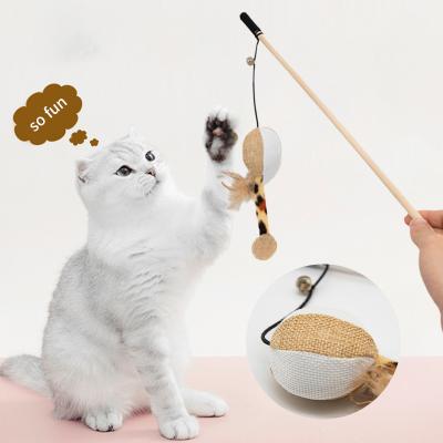 China Plush Cat Teaser Stick Toy Interactive Pet Wand for Cats 10 Pcs MOQ Custom Colors OEM for sale