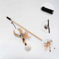 China Plush Cat Teaser Stick Toy Interactive Pet Wand for Cats 10 Pcs MOQ Custom Colors OEM for sale