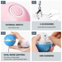 China Interactive Electric Cat Toy with Laser & Feather - 65mm USB Rechargeable Ball, 3-4 Hour Battery Life for sale