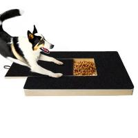 China Wooden Dog Nail Scratch Board with Treat Dispenser 13.77x9.84x1.2 inch for Indoor Outdoor Use for sale