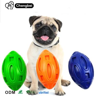 China Natural Rubber Dog Toy Ball Squeaky Interactive Pet Toy for Aggressive Chewers 15cm for sale