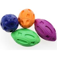 China Natural Rubber Dog Squeaky Toy Ball 15cm Tough Chew Toy for Aggressive Chewers Interactive Pet Play for sale