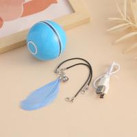 China Blue USB Rechargeable Smart LED Cat Toy Ball with 65mm Size and 3-4 Hour Battery Life for sale