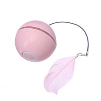 China Blue USB Rechargeable Smart LED Cat Toy Ball with 65mm Size and 3-4 Hour Battery Life for sale