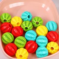 China Custom Soft Rubber Dog Ball Toy 5cm 7cm Indestructible Interactive Chew Toy for Pets Blue Orange Yellow for sale