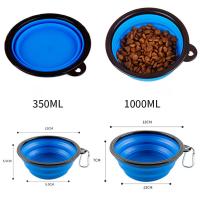 China Collapsible TPE Foldable Silicone Dog Food Bowl 350ML/1000ML Portable Travel Feeding Solution for sale