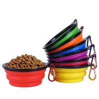 China Collapsible TPE Foldable Silicone Dog Food Bowl 350ML/1000ML Portable Travel Feeding Solution for sale