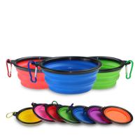 China Collapsible TPE Foldable Silicone Dog Food Bowl 350ML/1000ML Portable Travel Feeding Solution for sale