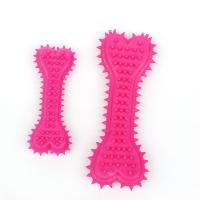 China Durable Rubber Dog Toothbrush Chew Toy Bone Shape Teeth Cleaning Stick for All Breeds for sale