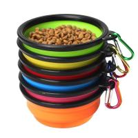 China Collapsible TPE Foldable Silicone Dog Food Bowl 350ML/1000ML Portable Travel Feeding Solution for sale