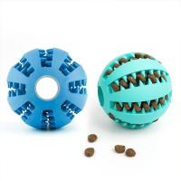 China TPR Dog Chew Toy Treat Dispenser Ball 5-11cm Interactive Puppy Feeding Toy for Teeth Cleaning for sale