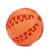 China TPR Dog Chew Toy Treat Dispenser Ball 5-11cm Interactive Puppy Feeding Toy for Teeth Cleaning for sale