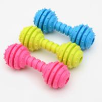 China TPR Bone Shape Dog Chew Toy 12.5cm Barbell Pet Toy for Small Dogs Durable Teething Play for sale