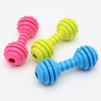 China TPR Bone Shape Dog Chew Toy 12.5cm Barbell Pet Toy for Small Dogs Durable Teething Play for sale