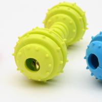 China TPR Bone Shape Dog Chew Toy 12.5cm Barbell Pet Toy for Small Dogs Durable Teething Play for sale
