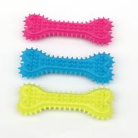 China Durable Rubber Dog Chew Toy Bone Shape Toothbrush Stick for Dental Cleaning Treat Dispenser for sale